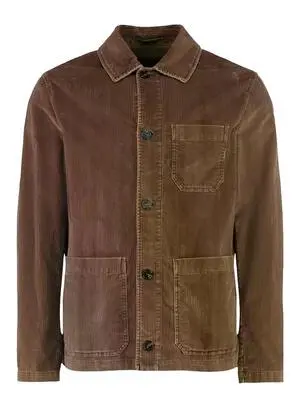 SLOWEAR Corduroy-effetc Pocket Shirt - Brown
