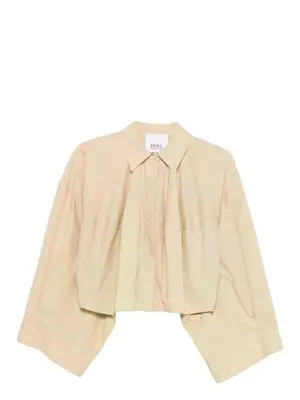Erika Cavallini Cropped Wide-sleeve Shirt - Neutrals