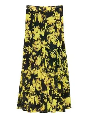 Erika Cavallini Floral-pattern Maxi Skirt - Black