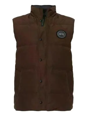 Canada Goose Padded Gilet With Logo Patch - Brown