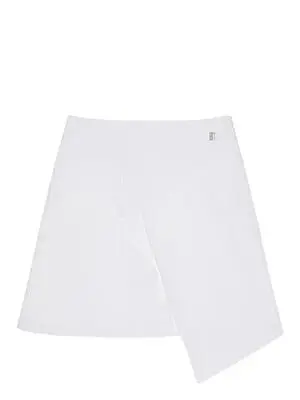 Givenchy Asymmetric-hem Mini Skirt With Logo Plaque - White