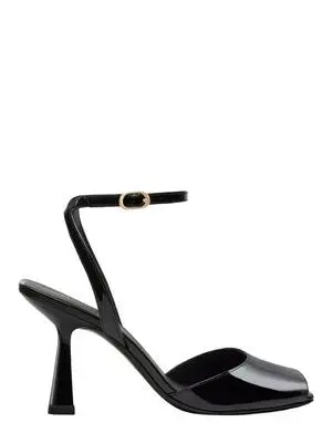 STUART WEITZMAN Square-toe Ankle-strap Sandals - Black
