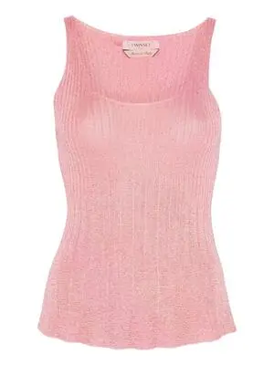 TWINSET Ribbed Knit Top - Pink