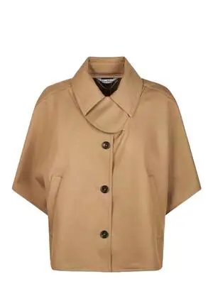 Max Mara Buttoned Cotton Coat - Brown