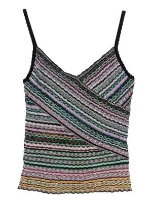 Missoni Striped Wrap Tank Top - Purple