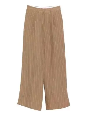 Iceberg Pinstripe Palazzo Pants - Neutrals