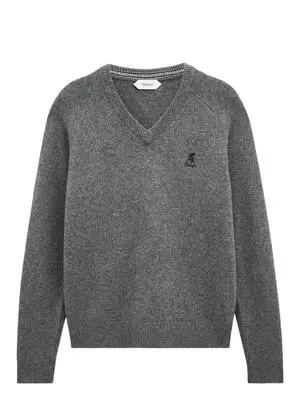 Pringle Of Scotland V-neck Logo Sweater - Grey