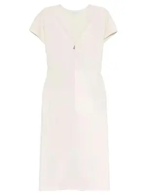 Patrizia Pepe V-neck Short-sleeve Dress - Neutrals