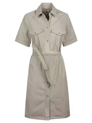 A.p.c. Evy's Buttoned Belted Midi Dress - Neutrals