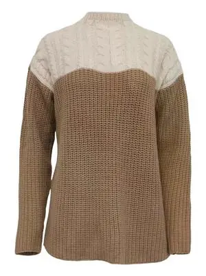 Sandro Cable Knit Jumper - Brown