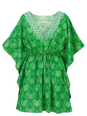 PIP STUDIO Floral V-neck Dress - Green
