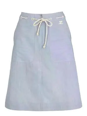 COURREGES Drawstring Zip Skirt - Blue