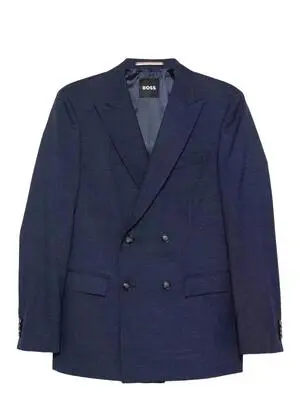 BOSS Wool Double-breasted Suit - Blue