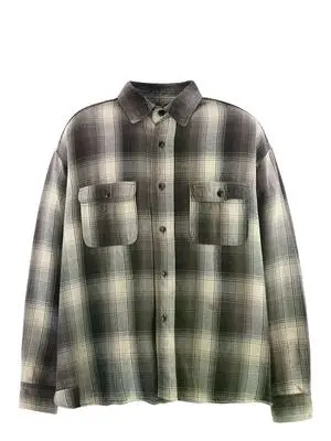 SAINT MXXXXXX Check-print Flannel Shirt - Black