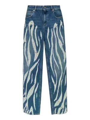 Blumarine Distressed-effect Printed Jeans - Blue