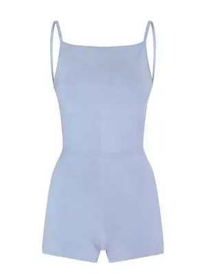 Max Mara Ribbed Straps Playsuit - Blue