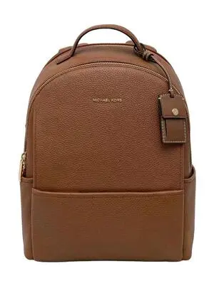 Michael Kors Zip-around Backpack With Tag Detail - Brown
