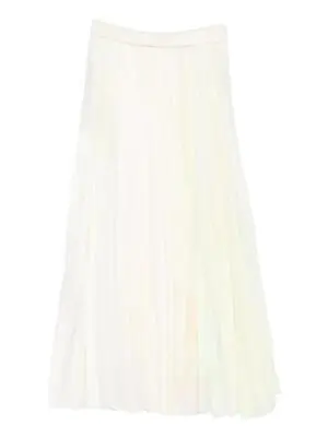 R2W Pleated Skirt With Elasticated Waistband - Neutrals