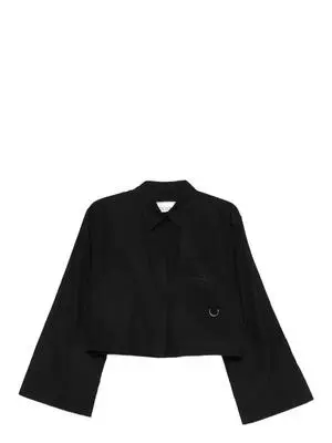 N°21 Wide-sleeve Cropped Shirt - Black