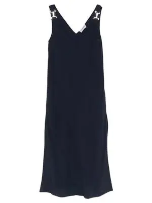 Iceberg Woven V-neck Dress - Blue