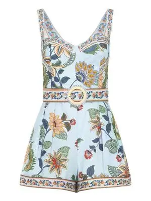 Farm Rio Floral Romper - Blue