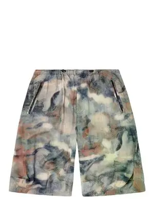 DIESEL® Camouflage Print Bermuda Shorts - Blue