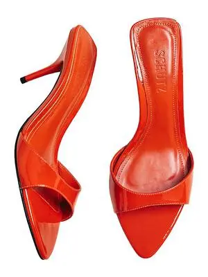 Schutz Elodie Open-toe Mule Heels - Orange Day