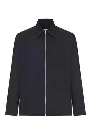 JIL SANDER Zip Cotton Shirt - Blue