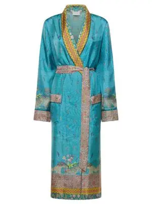 PIERRE-LOUIS MASCIA Paisley Floral Dressing Gown - Blue