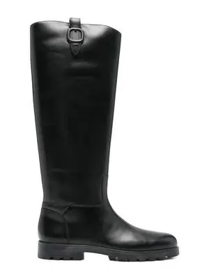 Santoni Leather Boots - Black