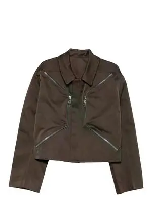 Rick Owens Zip Cropped Jacket - Brown