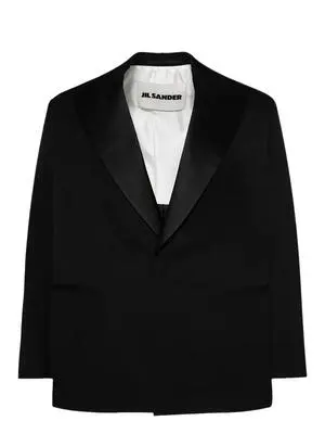JIL SANDER Satin-trim Blazer - Black