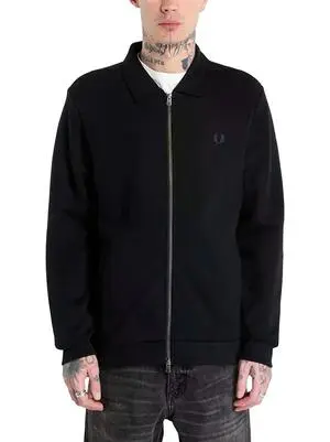 Fred Perry Zip Collared Sweater - Black