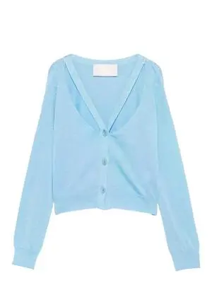 CIRCUS HOTEL Cut-out Buttoned Cardigan - Blue