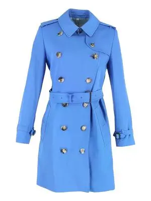 Burberry Kensington Double-breasted Trench Coat - Blue
