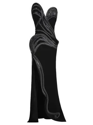 GABY CHARBACHY Sequin-embellished Gown - Black
