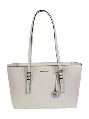 Michael Kors Leather Tote Bag With Buckle Detail - Grey