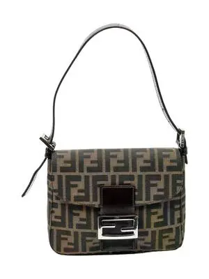 Fendi Zucca-print Shoulder Bag - Black