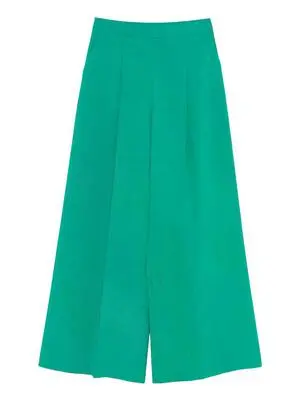 SIMONA CORSELLINI Pleated Wide Leg Trousers - Green