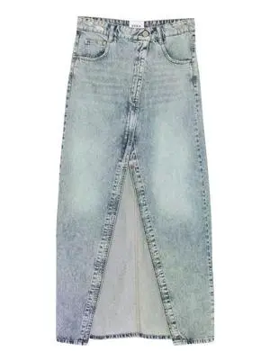 Erika Cavallini Front Slit Denim Skirt - Blue