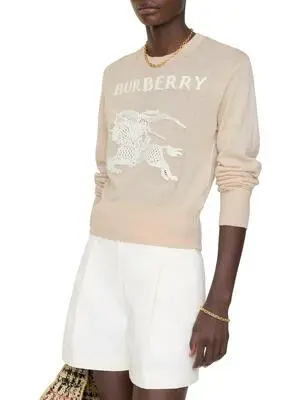 Burberry Ekd Cotton Wool Sweater - Easel Beige