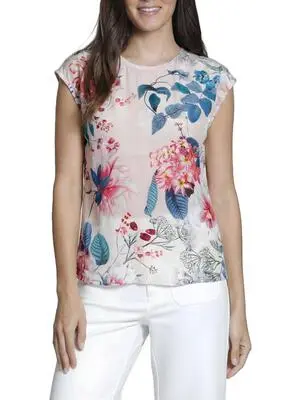 APNY Print Cap-sleeve Shell - Blush