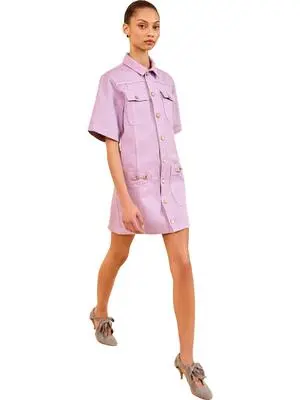 Ulla Johnson The Painters Denim Mini Dress - Wisteria