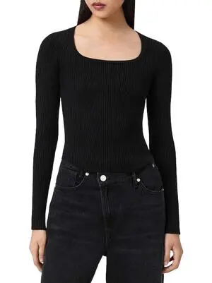 ALLSAINTS Cruz Hera Rib Fitted Sweater - Black