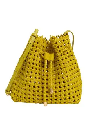 NAGHEDI Medium Mallorca Bucket Bag Ochre