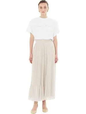 GIZIA Pleated Chiffon Skirt - Grey