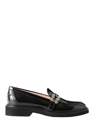 ROGER VIVIER Viv Embellished Loafers - Black