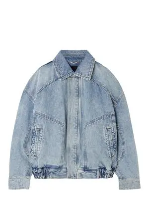 Saint Laurent Oversized Paneled Denim Jacket - Blue