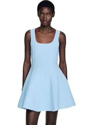 Sandro Beaded Knit Short Dress - Sky Blue