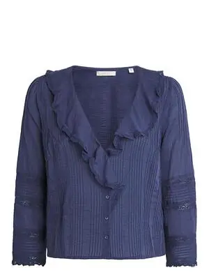 DÔEN Organic Cotton Huguette Blouse - Navy